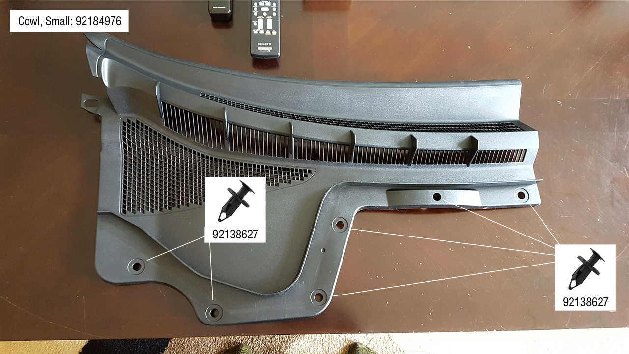 Windshield cowl documentation