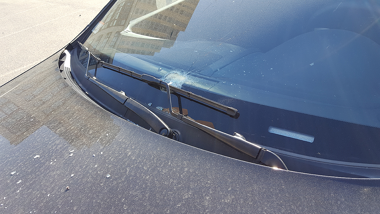 Vandalized windshield